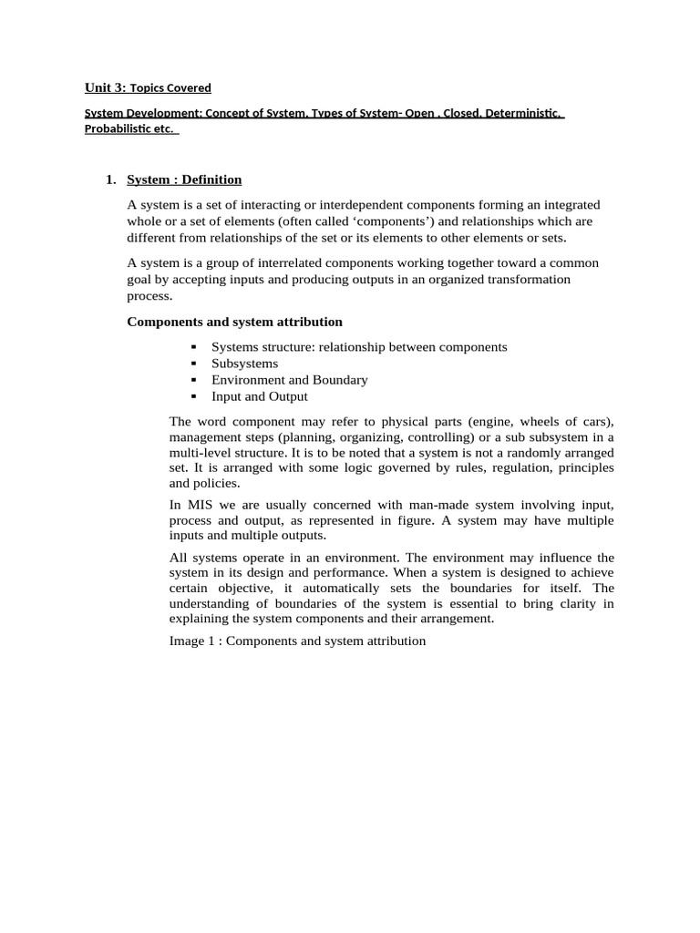 Types of Systems Explained | PDF | System | Determinism