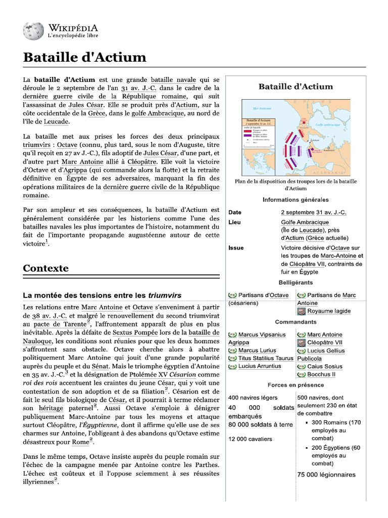Bataille d'Actium | PDF