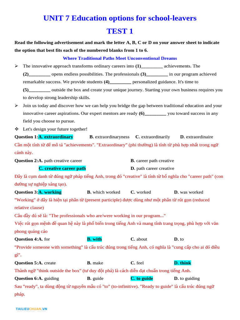 Unit 7 Grade 11 Test 1 Key | PDF