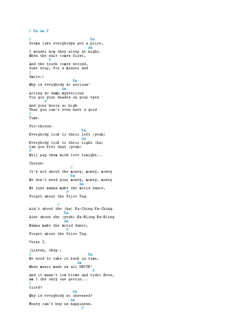 Price Tag | PDF | Song Structure | Songs