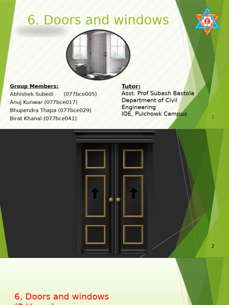 Ch-6 - Doors and Windows | PDF | Window | Door