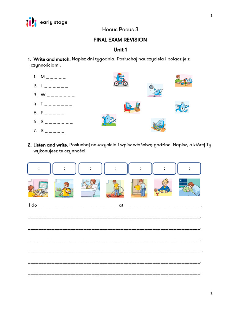 Final Exam Revision Hocus Pocus 3 Unit 1 | PDF