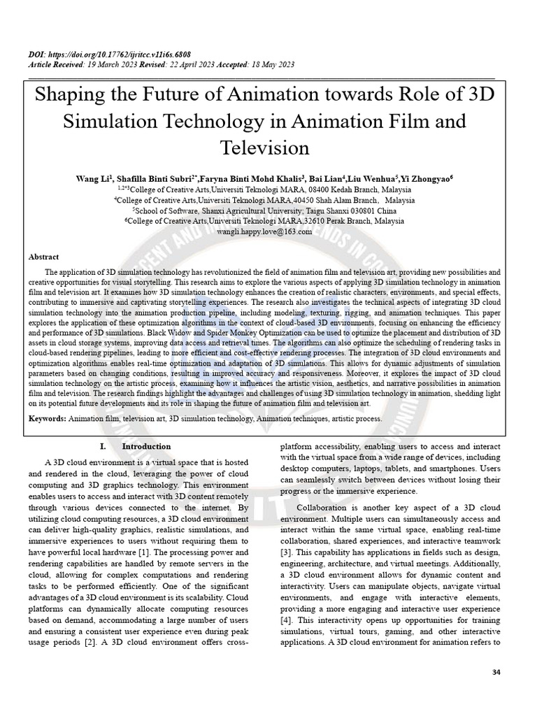 Shaping The Future of Animation Towards Role of 3D Simulation ...
