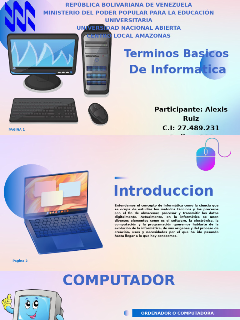 Terminos Basicos: de Informatica | PDF | Hardware de la computadora | Informática