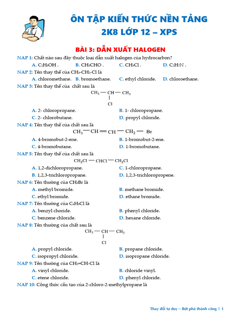 2K8 - XPS - Kiến Thức Nền Tảng - Dẫn Xuất Halogen | PDF