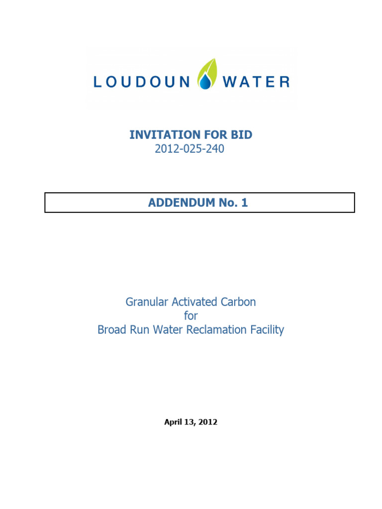 IFB 2012-025-240 Granular Activated Carbon - Addendum 1 | PDF