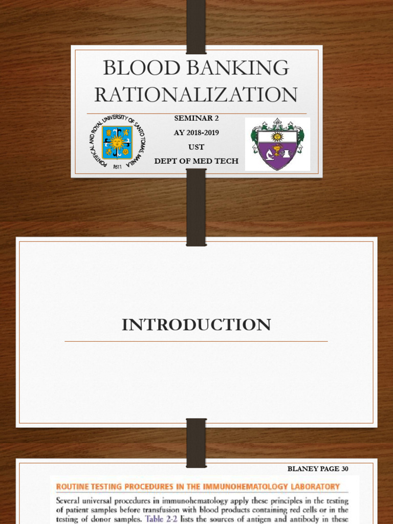 Complete Rationalization Blood Banking | PDF | Blood Type | Blood Donation