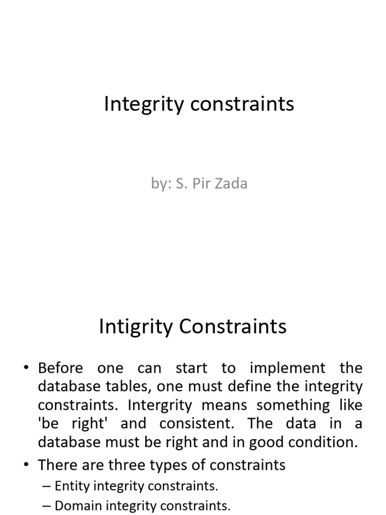 Integrity Constraints | PDF