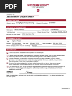 WSU Assignment Cover Sheet | PDF