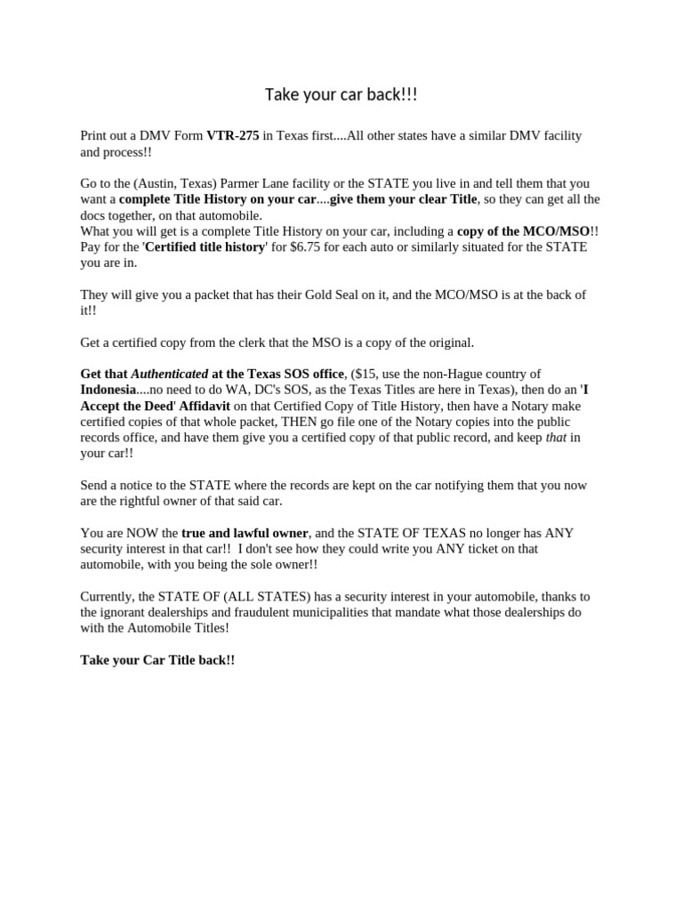 6 Take Your Car Back Mso | PDF