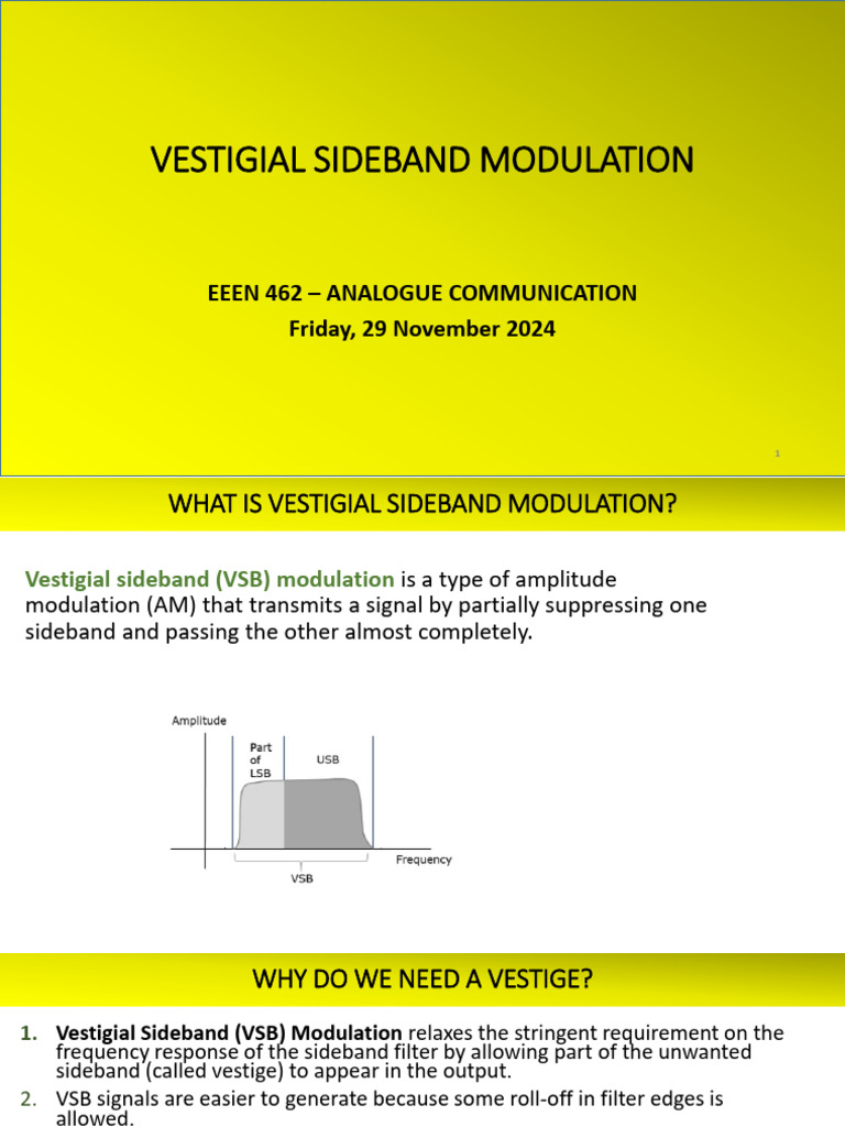 Vestigial Sideband Modulation | PDF