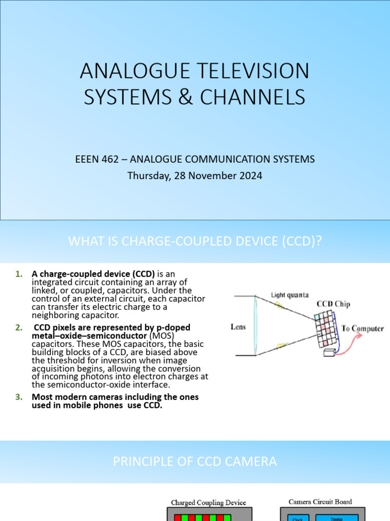 CCD Technology in Analog TV Systems | PDF | Charge Coupled Device ...