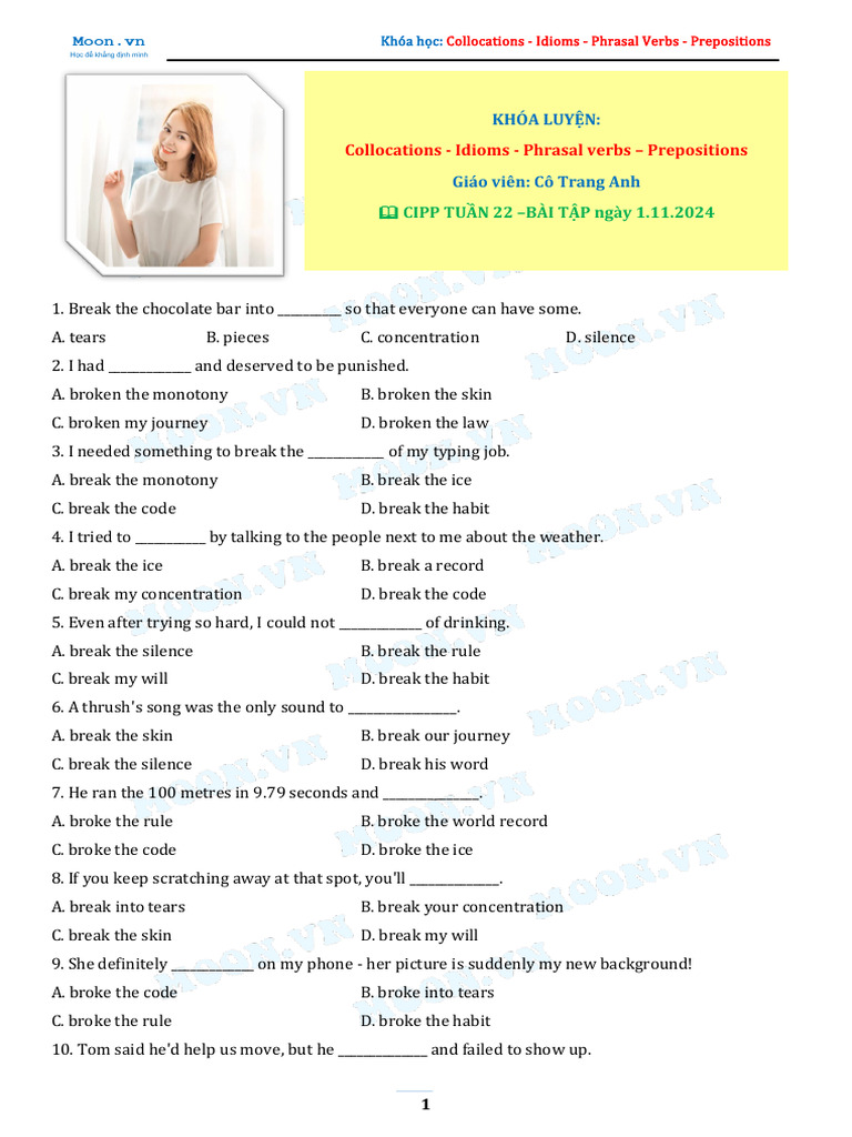 (CIPP 2025) Bai Tap Ngay 111 Collocations With Break 11993311 ...