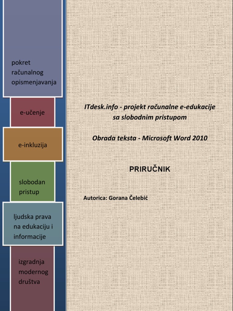 Prirucnik Obrada Teksta Microsoft Word 2010 | PDF