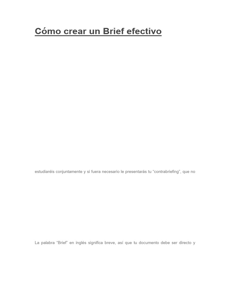 Cómo Crear Un Brief Efectivo-Jros | PDF | Publicidad | Marca