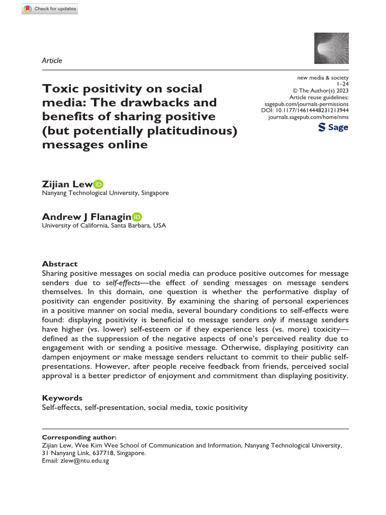 Toxic Positivity on Social Media Explained | PDF | Attitude (Psychology ...