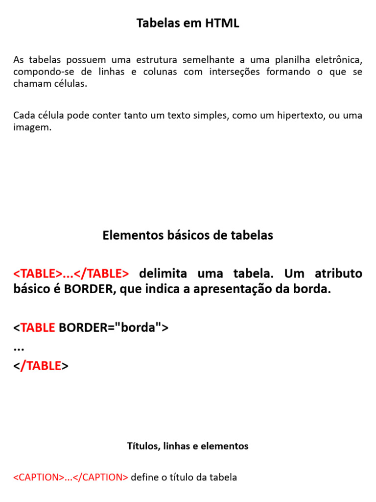 Tabelas | PDF