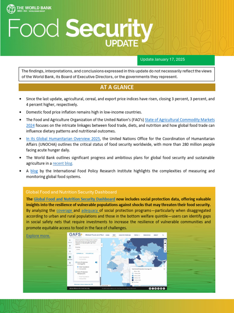 Global Food Price Trends and Security Update | PDF | Food Security ...