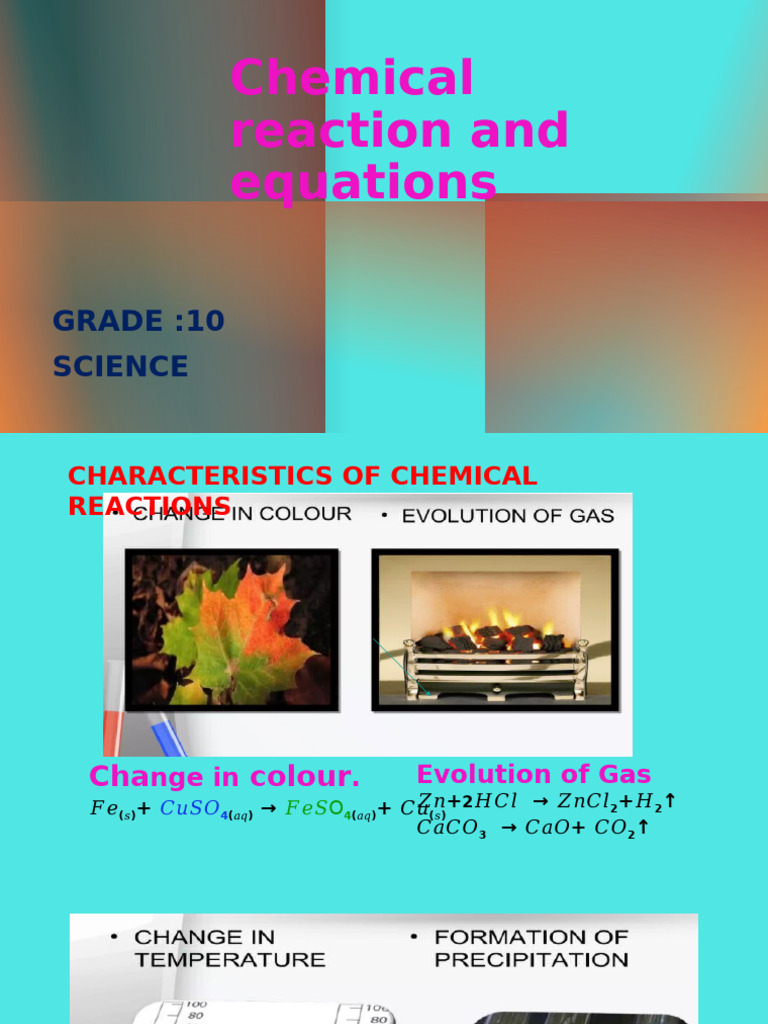 Gr.10 Chemical Equ. and Rns | PDF | Redox | Chemical Reactions