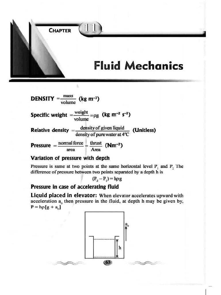 Useful fluid mechanics notes | PDF