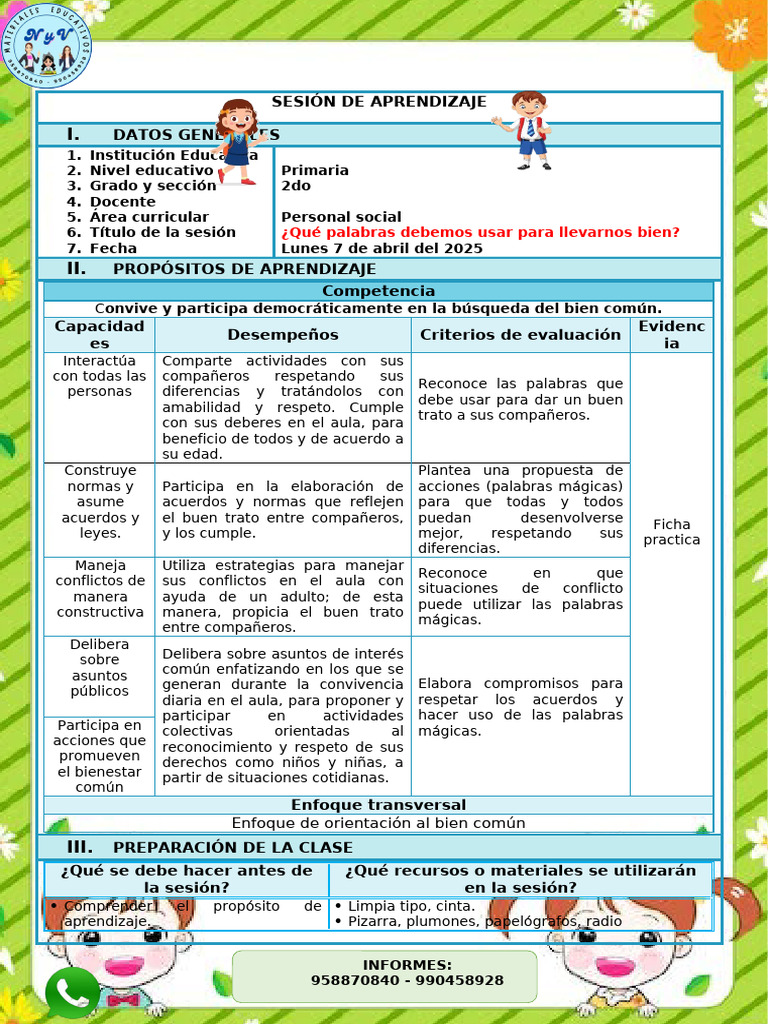 2. PERSO SOC. QUE PALABRAS DEBEMOS USAR PARA LLEVARNOS BIEN | PDF ...