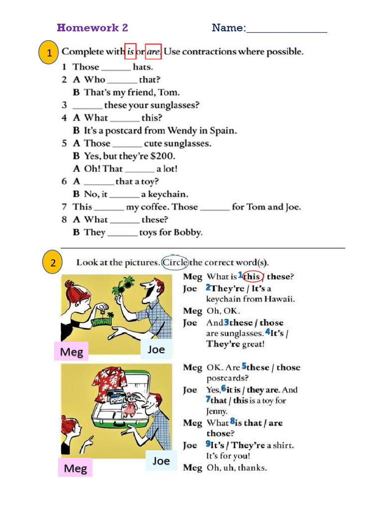 Homework 2 Demonstratives | PDF