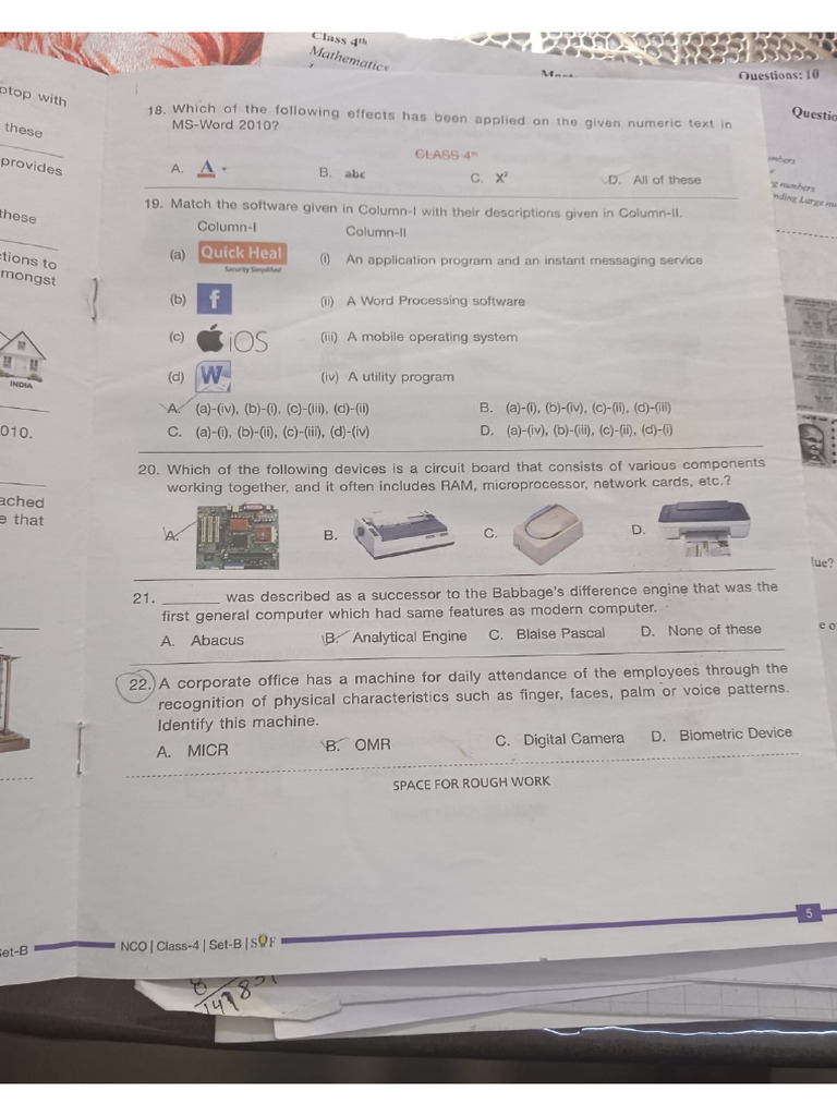 Class 4 Olympiad Computer PDF | PDF