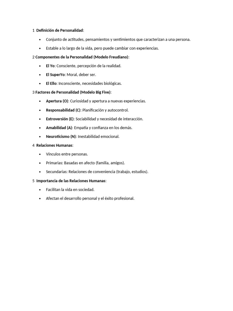 Definición de Personalidad | PDF