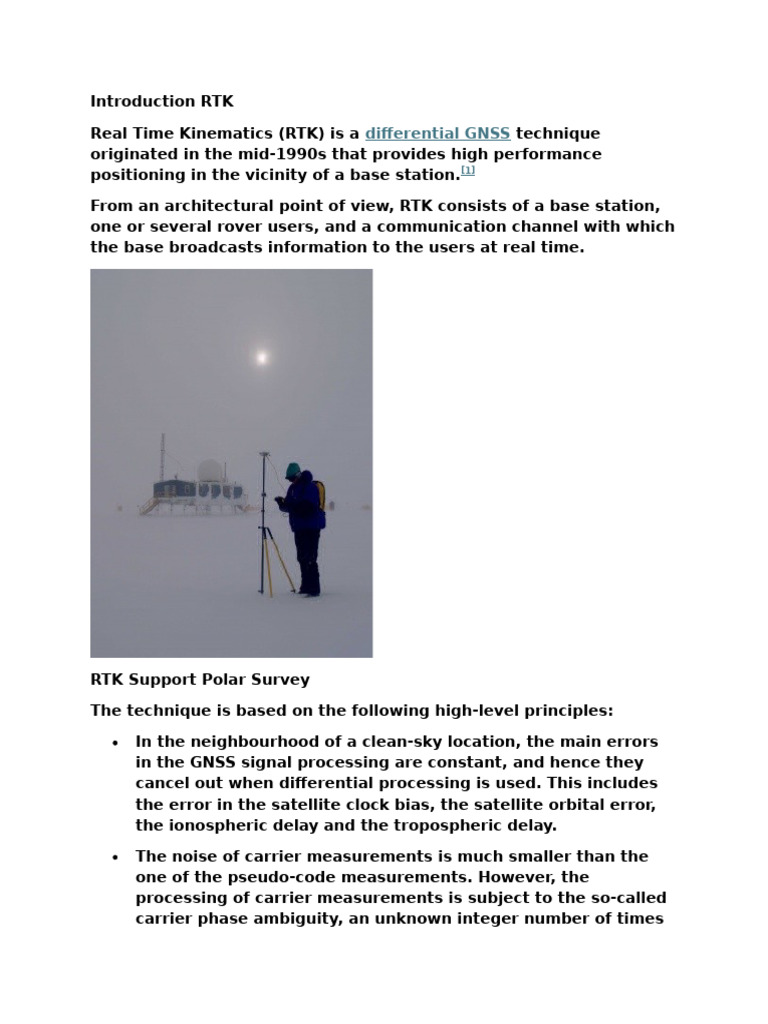 RTK Differential GNSS Techniques | PDF