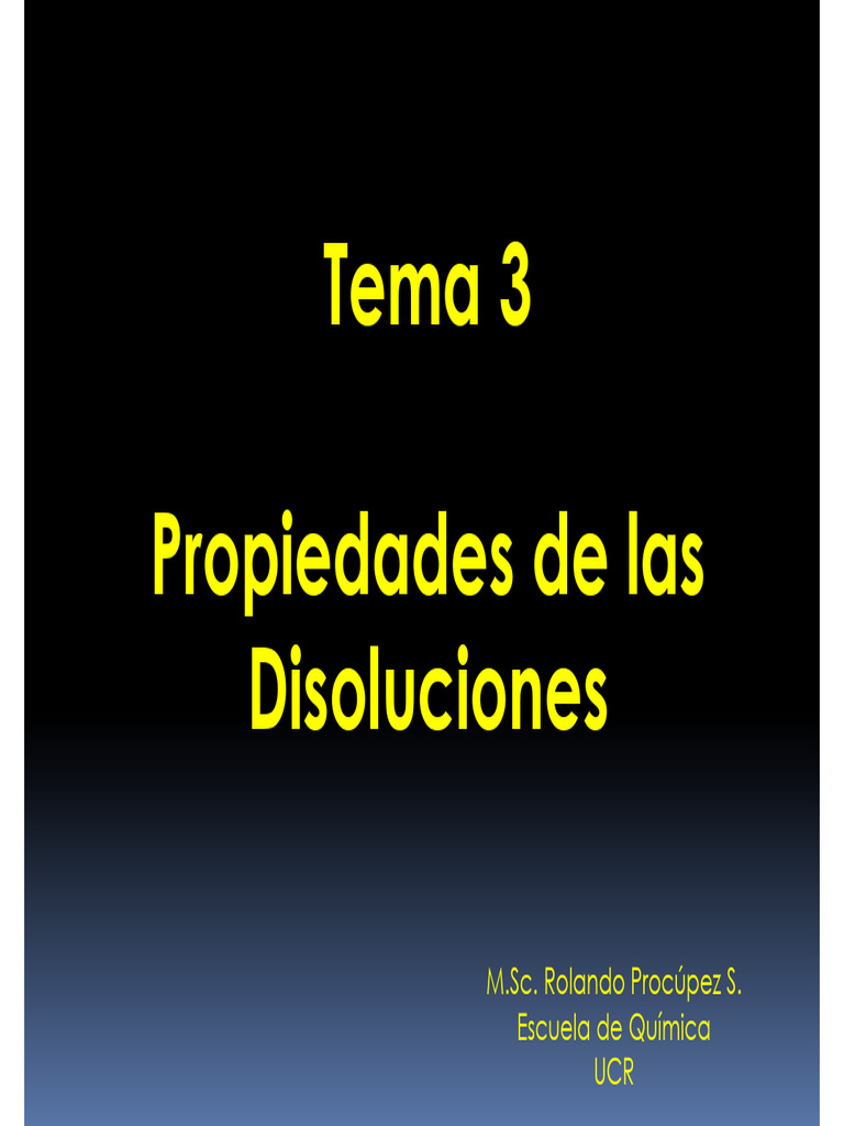 Tema 3 Disoluciones | PDF | Solubilidad | Coloide