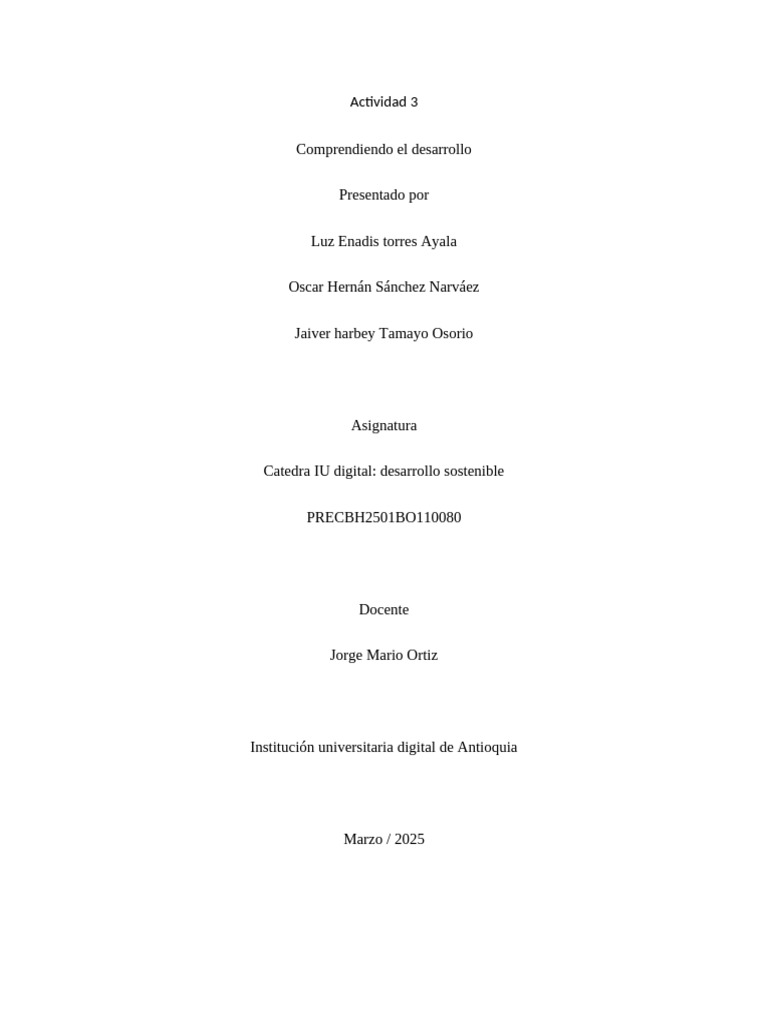 O Sanchez, L Torres, J Tamayo Actividad 3 | PDF | Educación en artes ...