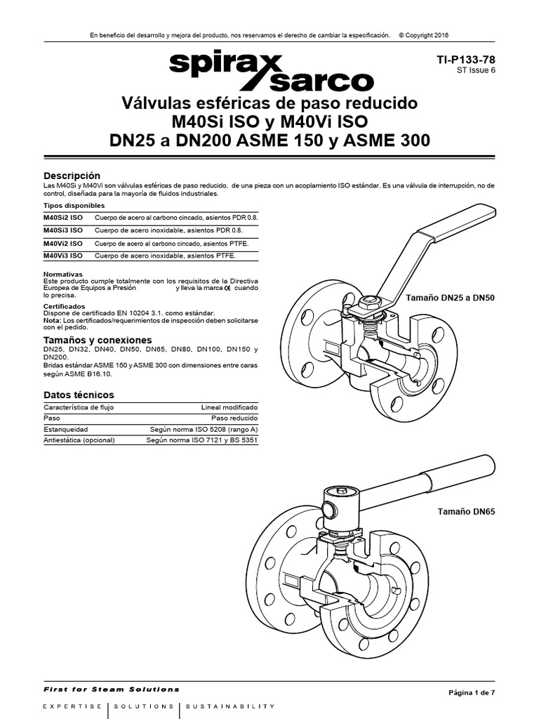 Válvula Esfera Spirax Sarco | PDF | Acero