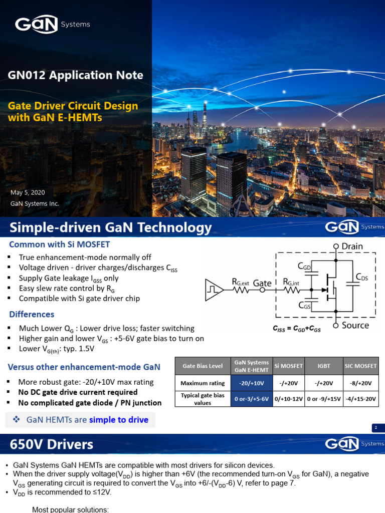 GN012 - Gate Driver Design With GaN E HEMTs - 200505 | PDF | Field ...
