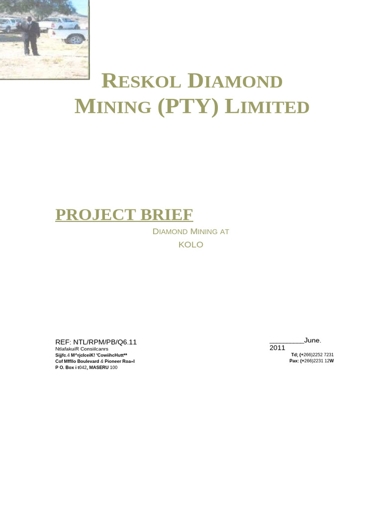 Reskol Project Brief (1) | PDF | Environmental Impact Assessment ...