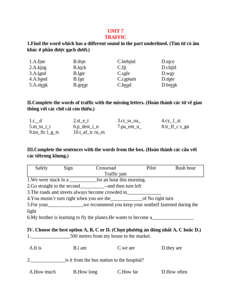 Unit 7: Traffic Rules and Safety | PDF | Traffic | Traffic Light