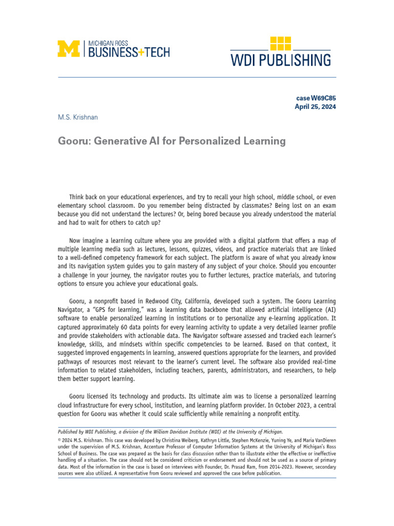Gooru Generative AI For Personalized Learning | PDF | Learning | Artificial Intelligence