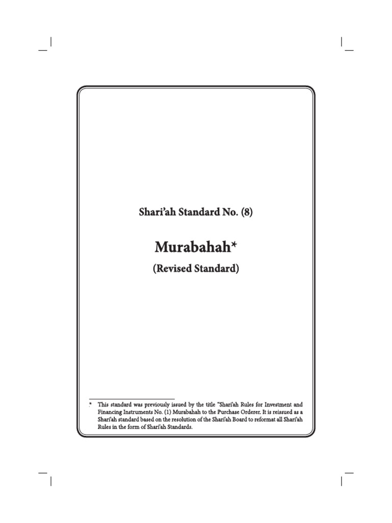 08-Shariah Standard-Murabaha English | PDF