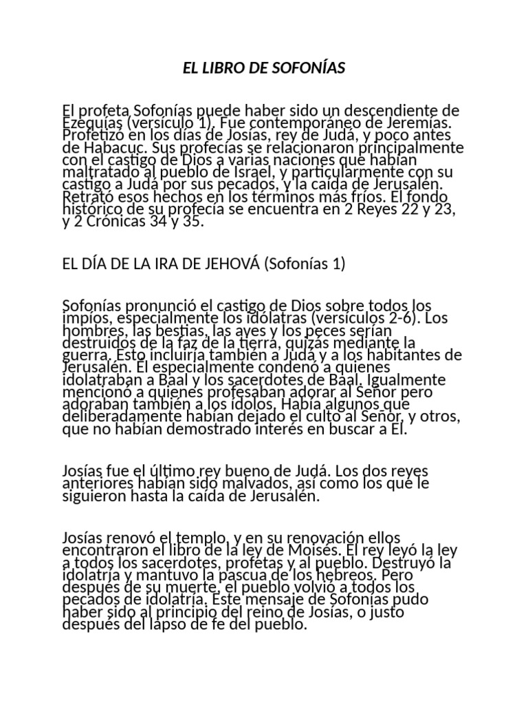 El Libro de Sofonías | PDF | Cristo (título) | Armagedón
