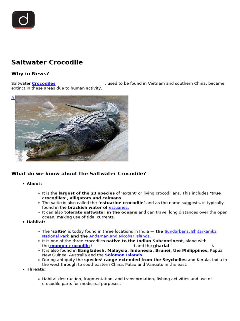 Salt Water Crocodile | PDF