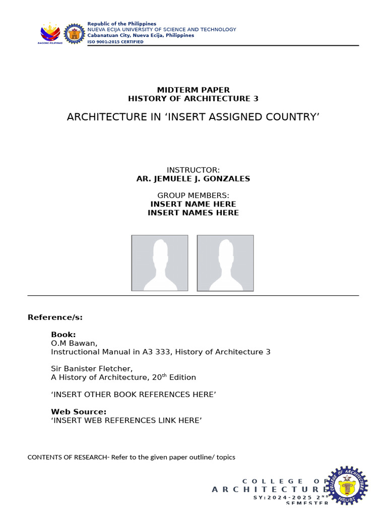 Hoa 3 Midterm Paper Format | PDF