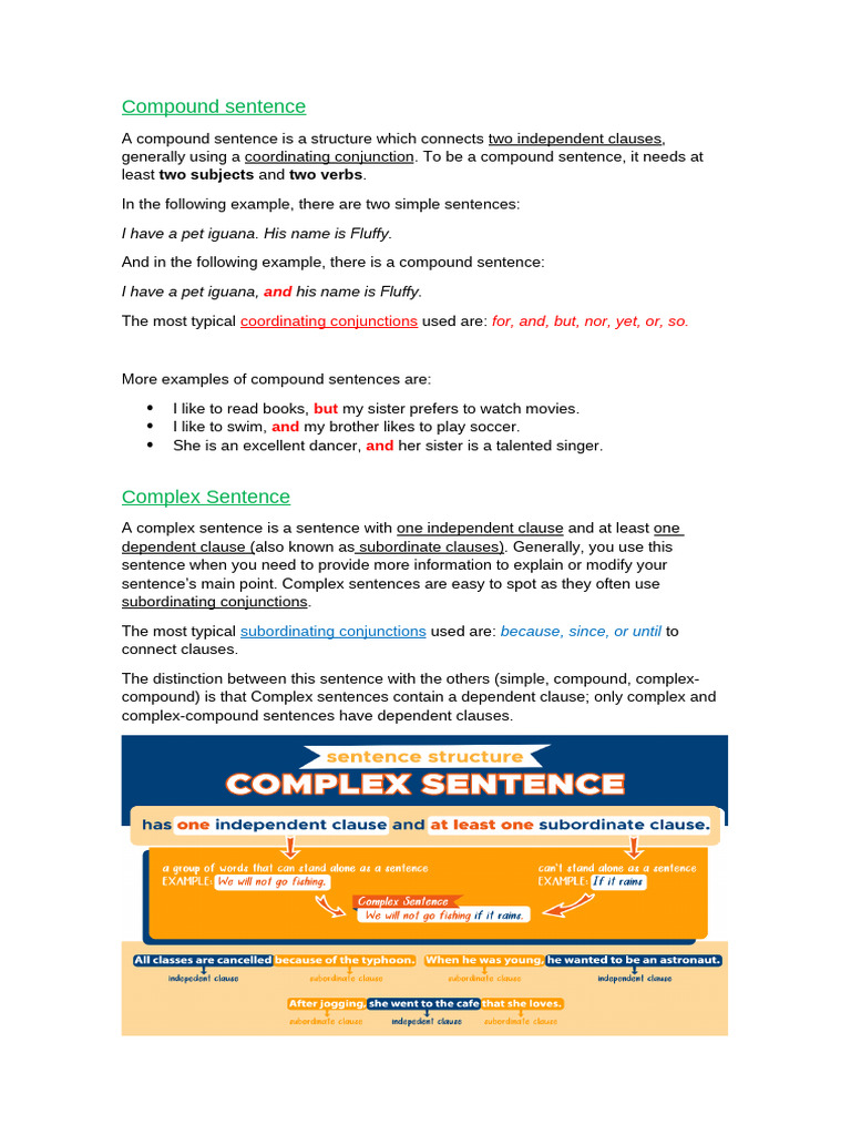 Compound, Complex and Complex-Compound | PDF | Semantics | Linguistics