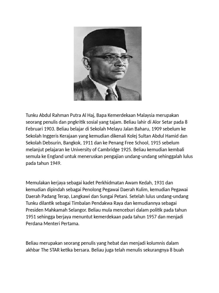 Tunku Abdul Rahman Putra Al Haj | PDF