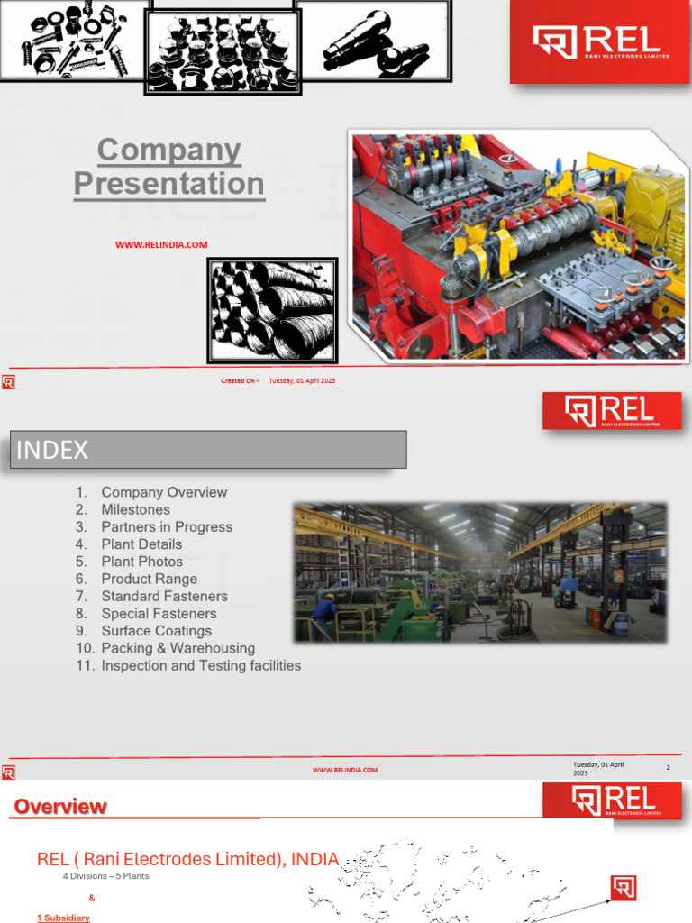 REL INDIA PPT 1.4.25 (1) (1) | PDF | Screw | Nut (Hardware)