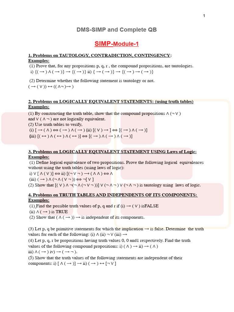 DMS Tie SIMP QUESTIONS | PDF | Vertex (Graph Theory) | If And Only If