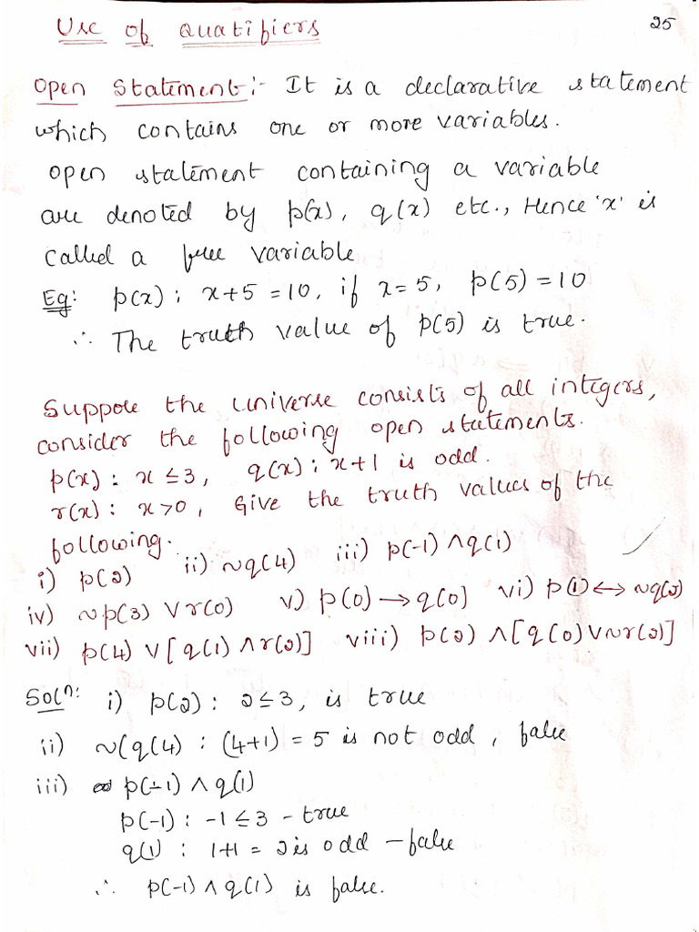 mathematical logic(open statement) | PDF