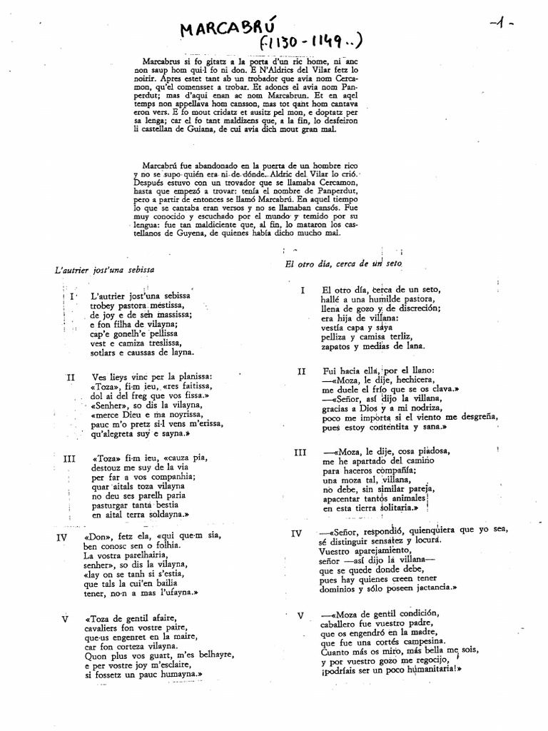 Marcabrú | PDF