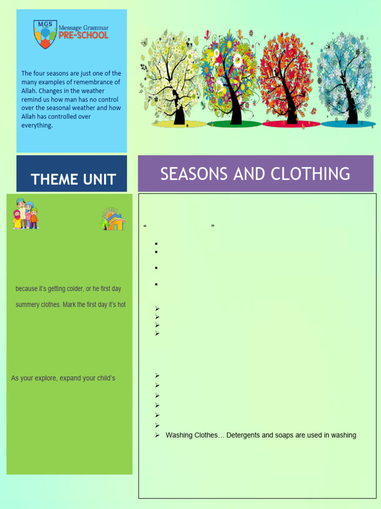 Seasons and Clothing for Kids | PDF | Clothing | Sweater