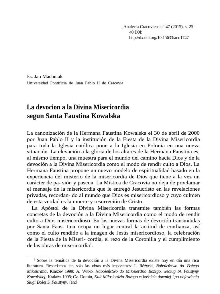 Devoción a la Divina Misericordia | PDF | Oración | eucaristía