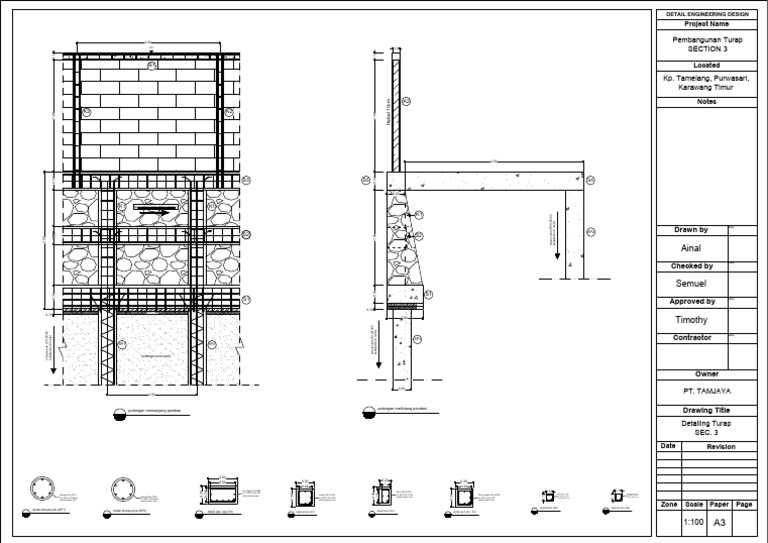 Gambar Pondasi Turap & Pagar TJ (Sec.3) | PDF