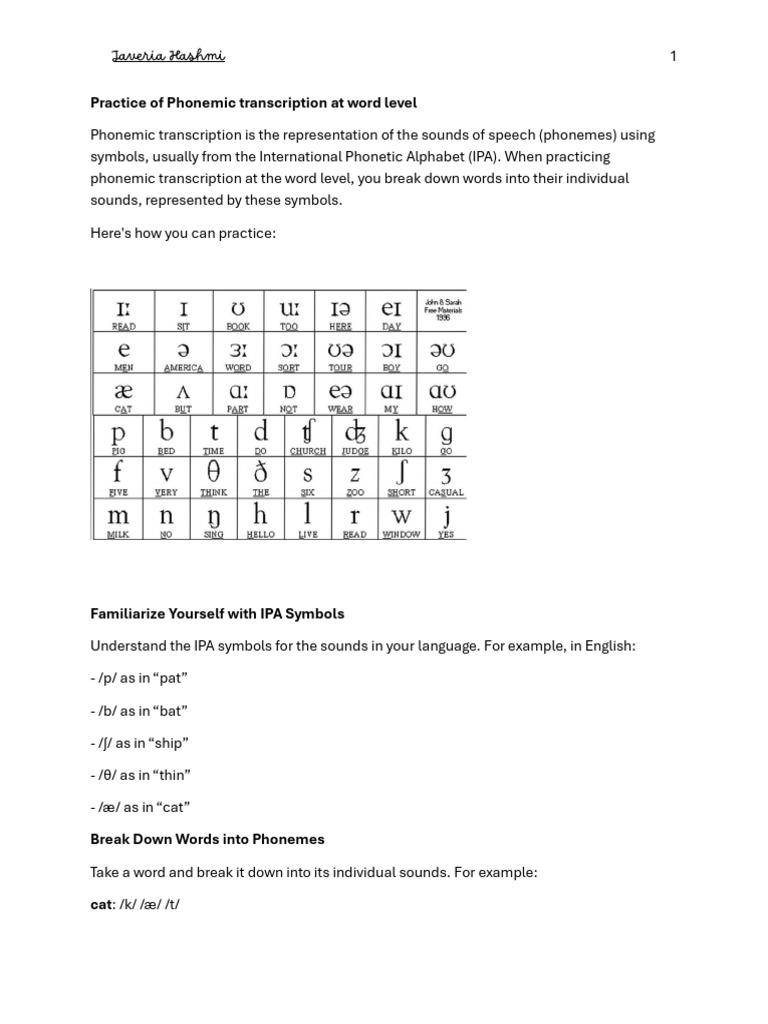 Practice International Phonotactics Alphabet | PDF